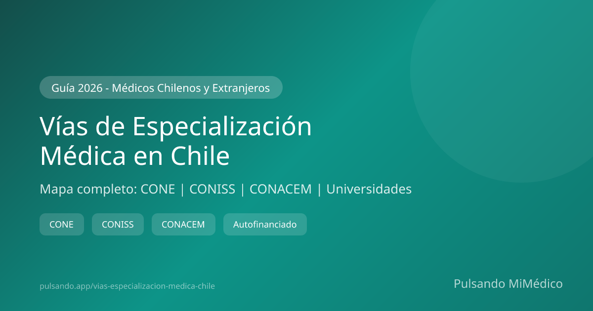 Cómo Especializarse en Chile 2026 - Guía CONE, CONISS y CONACEM ...